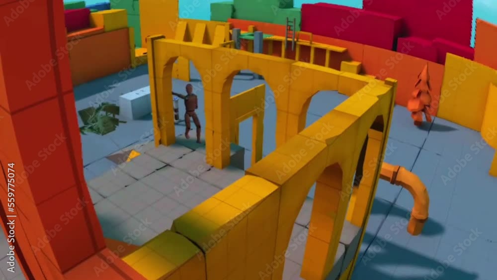 VR Game first-person shooter video game, Computer graphics 3D ...