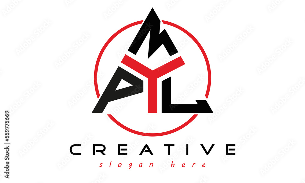 PML three-letter geometric shape logo design vector template, isolated ...