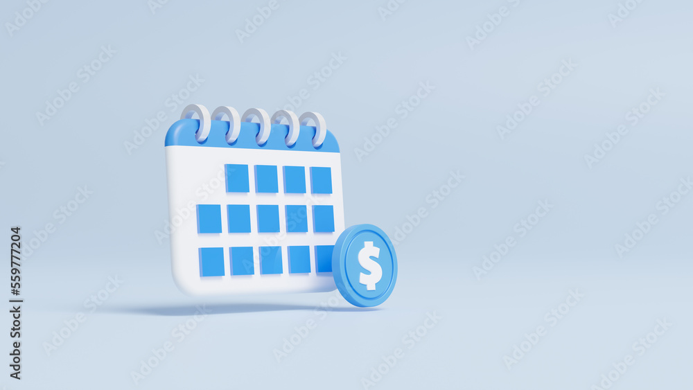 Salary payment money in calendar pay date icon, Completed money ...