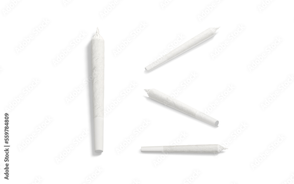 Blank white weed joint tube mockup, different views Stock Illustration ...