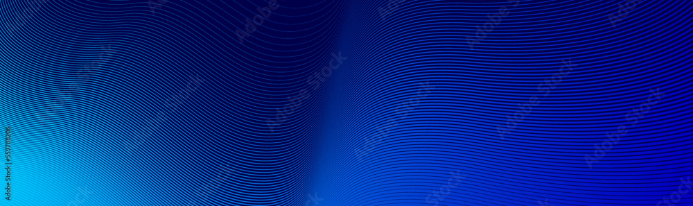 Blue lines in 3D perspective vector abstract background, dynamic linear ...