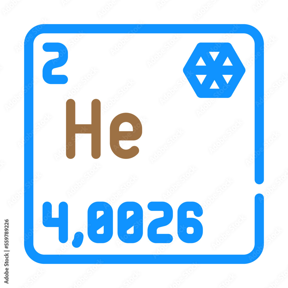 helium chemical element color icon vector. helium chemical element sign ...