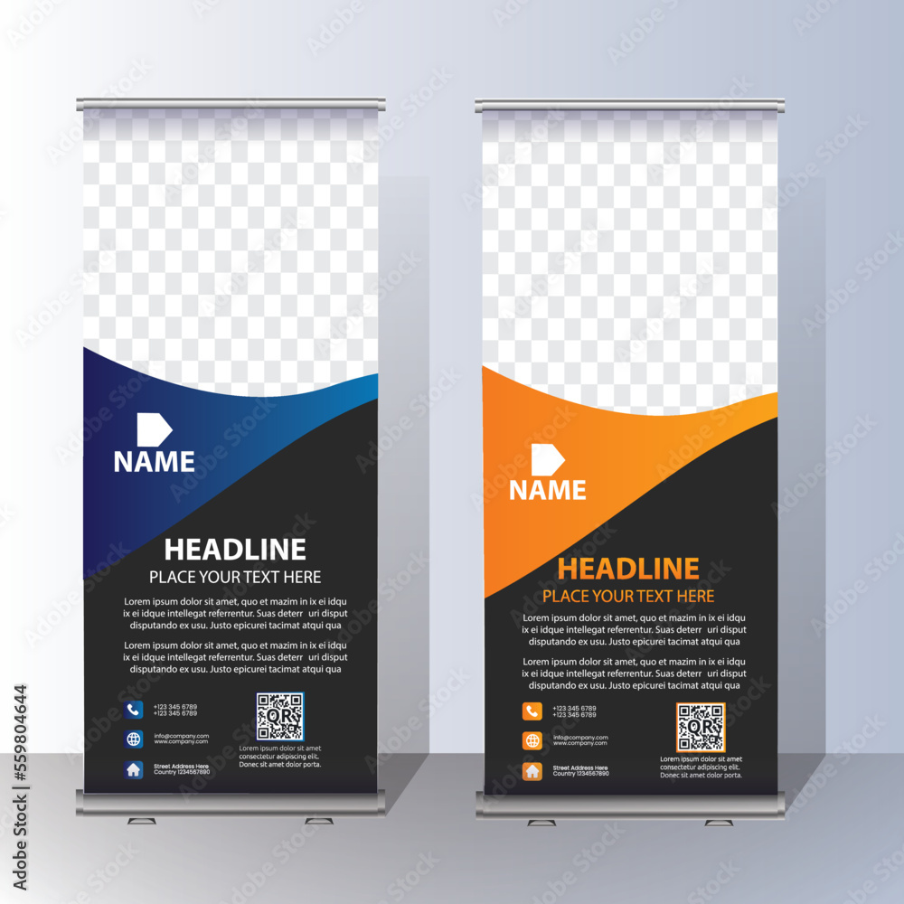 Roll Up Banner Signage Standee Template for Advertising and ...