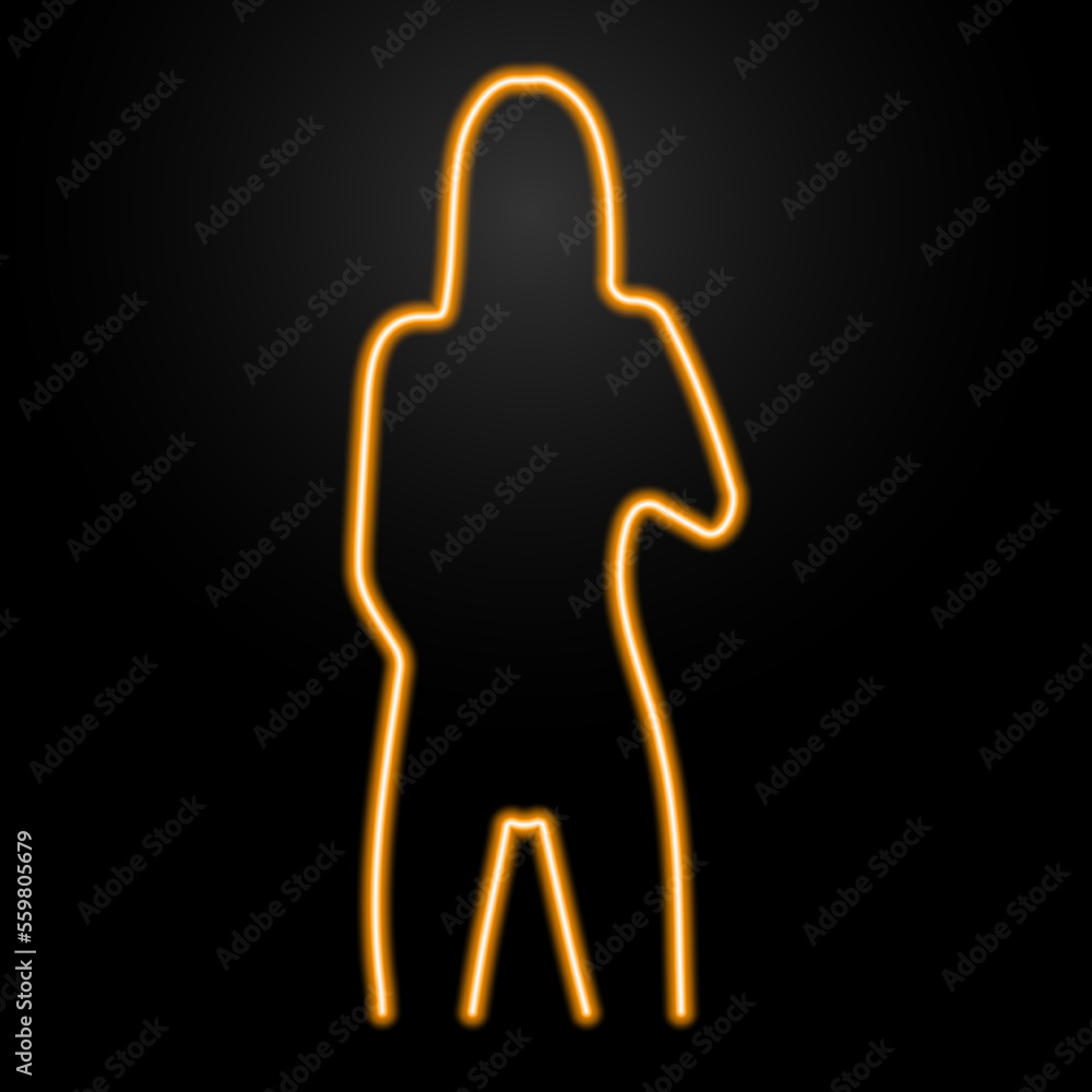 beauty girl neon sign, modern glowing banner design, colorful modern ...