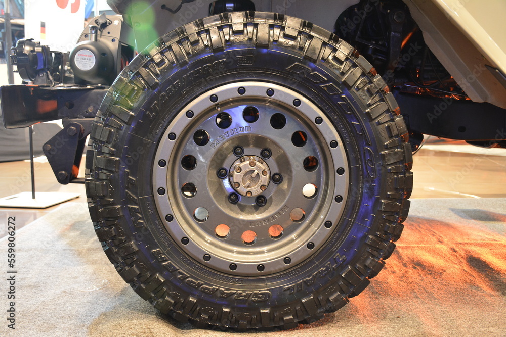 Toyota land cruiser wheel at Concept one offroad rigs display in Quezon ...
