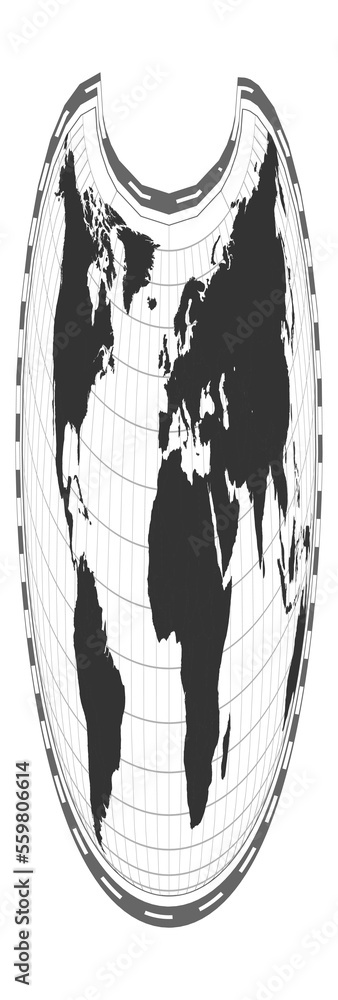 Vector world map. Armadillo projection. Plain world geographical map ...
