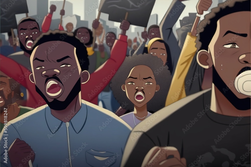 Black History Month celebration, group of people act of activism ...