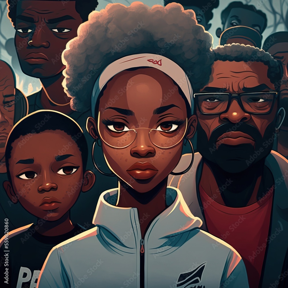 Black History Month celebration, group of people act of activism ...