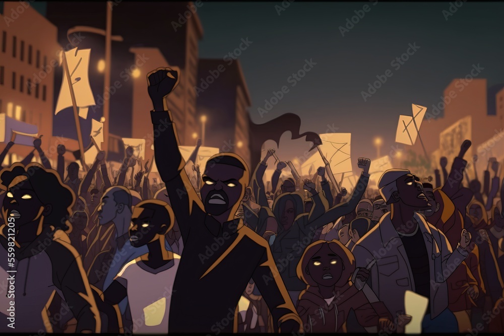 Black History Month celebration, group of people act of activism ...