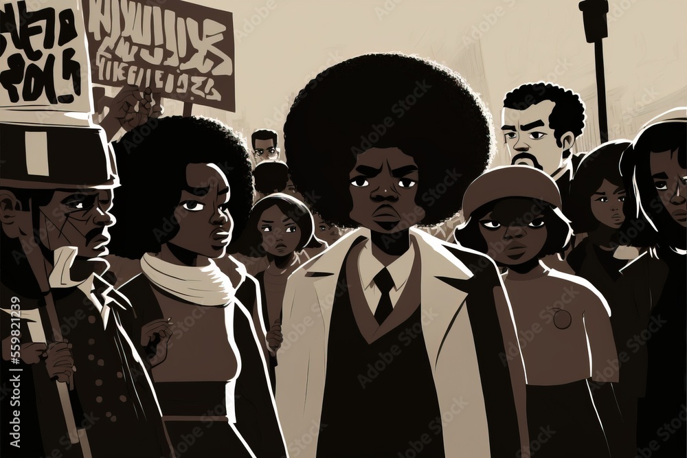 Black History Month celebration, group of people act of activism ...