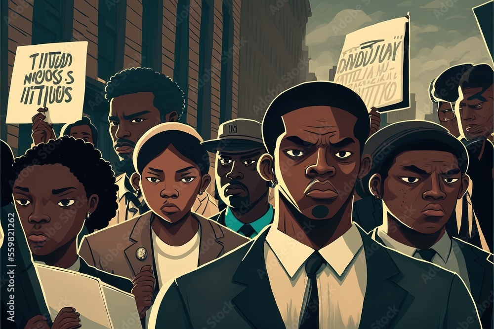 Black History Month celebration, group of people act of activism ...