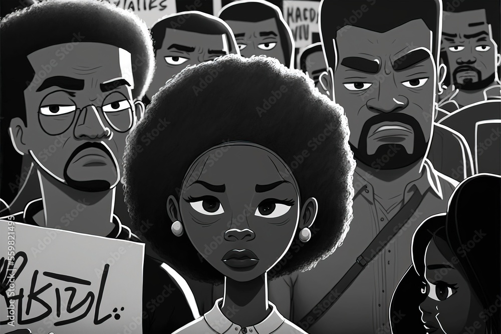 Black History Month celebration, group of people act of activism ...