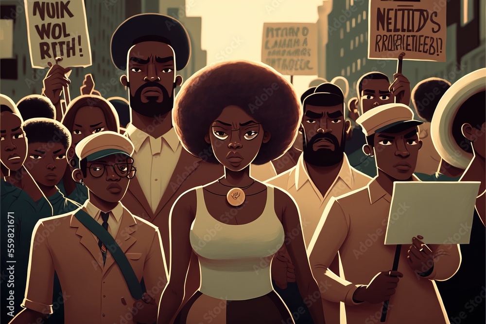 Black History Month celebration, group of people act of activism ...