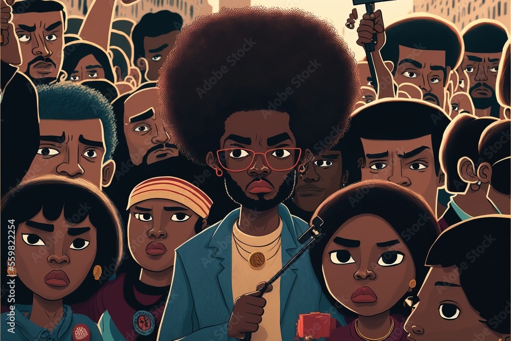 Black History Month celebration, group of people act of activism ...