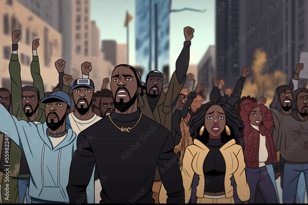 Black History Month celebration, group of people act of activism ...