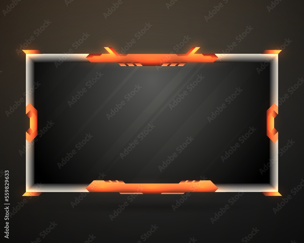 Vetor de Silver and bronze borders gaming overlay video stream screen ...