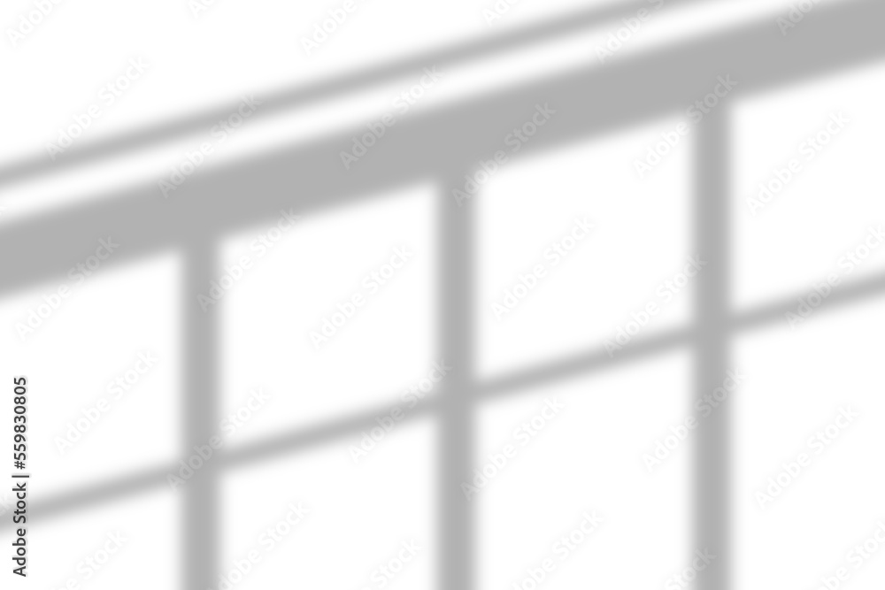 Window natural shadow overlay effect on white texture background, for ...