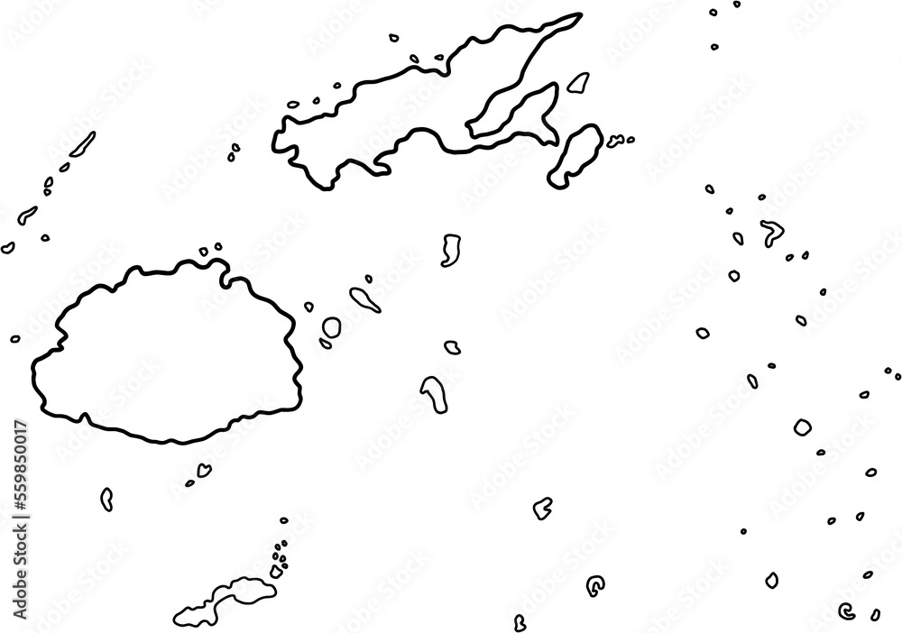 doodle freehand drawing of fiji map. Stock Illustration | Adobe Stock