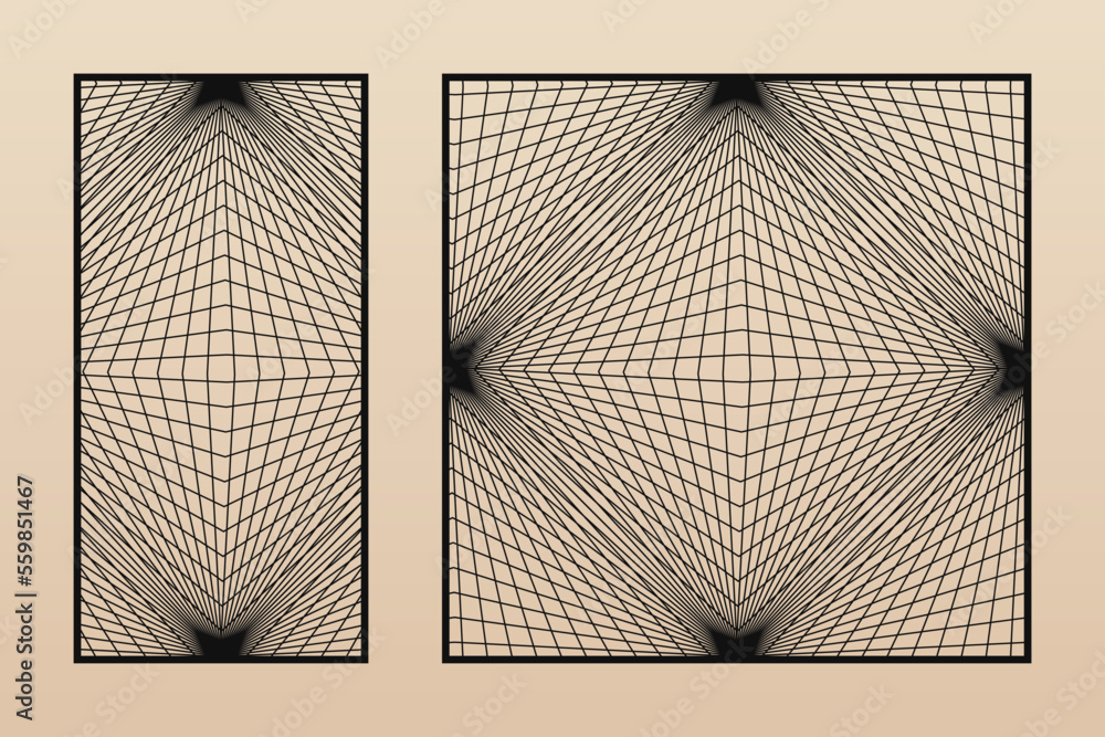 Vector laser cut panel. Decorative template with abstract geometric ...