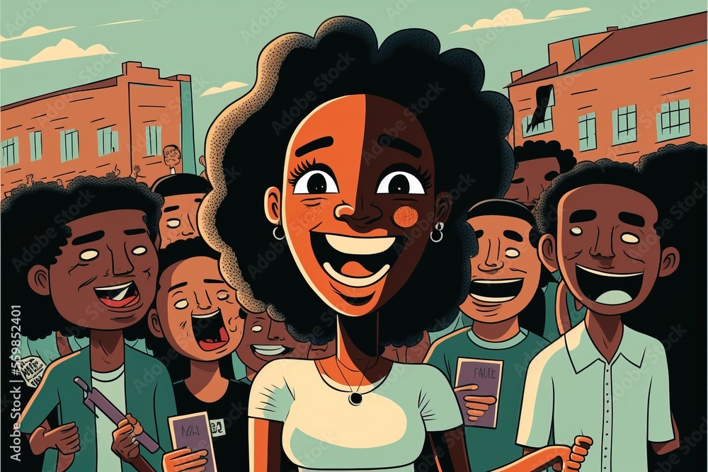 Black History Month celebration, group of people act of activism ...