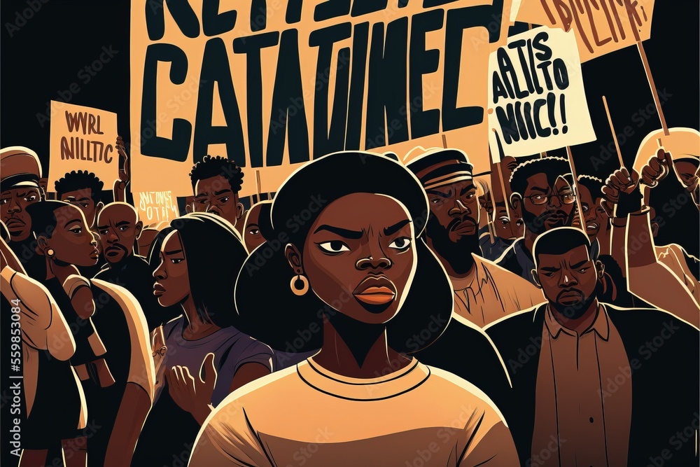 Black History Month celebration, group of people act of activism ...