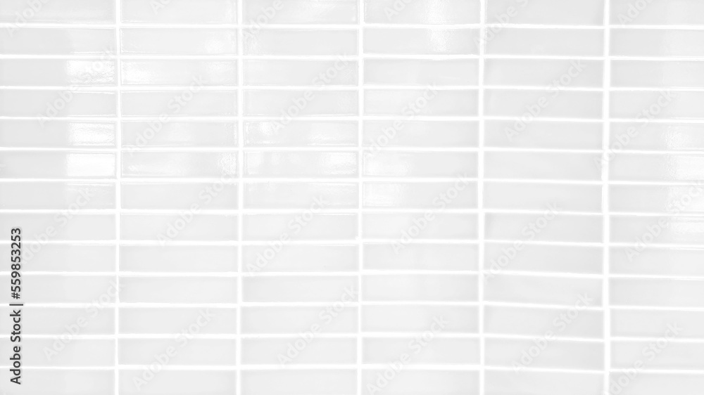 close up white mosaic wall tiles in modern style. real antique ceramic ...