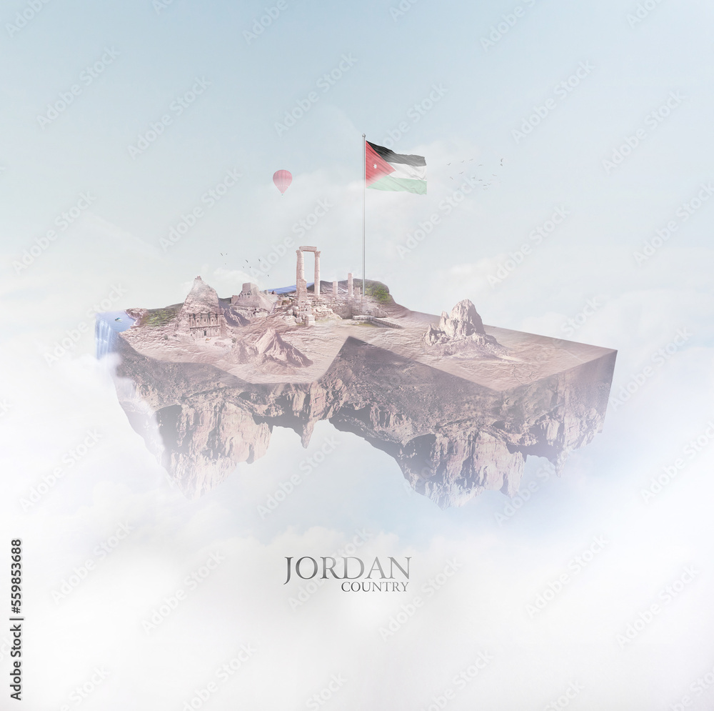Jordan country 3d map fly, Translation: "Jordan. Arab country,the State ...