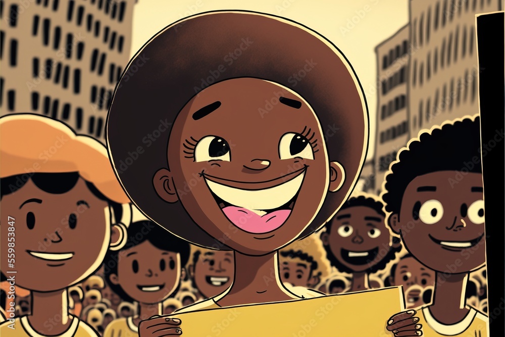 Black History Month celebration, group of people act of activism ...