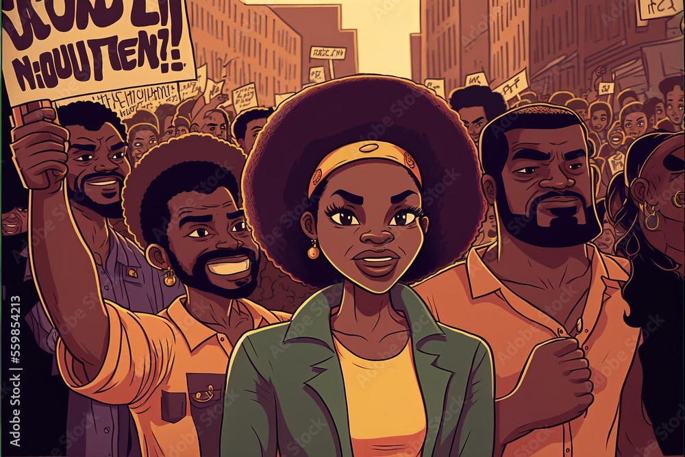 Black History Month celebration, group of people act of activism ...