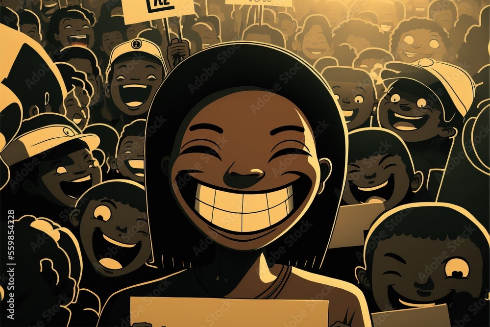 Black History Month celebration, group of people act of activism ...