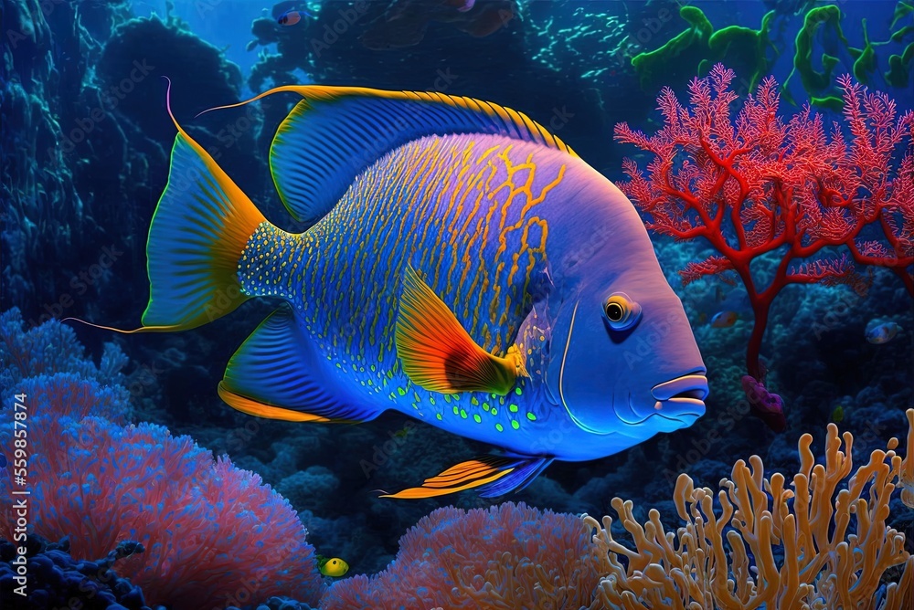 Beautiful fish seen in the ocean and on coral reefs are marine fish ...