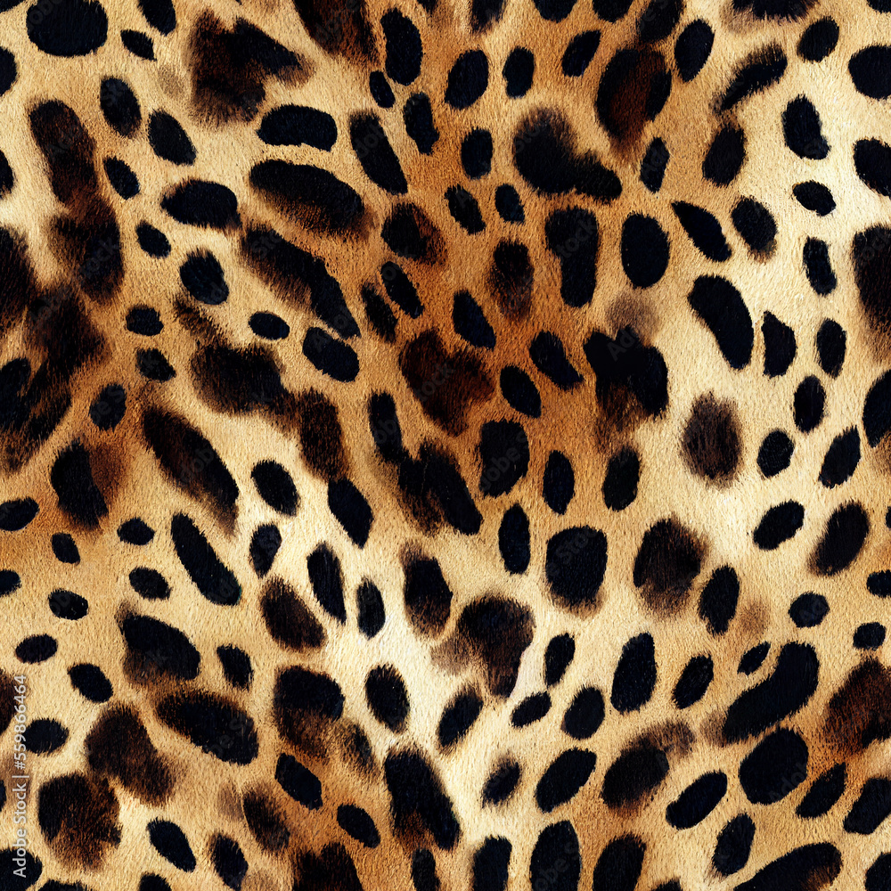 Leopard fur texture seamless pattern realistic illustration. Generative ...