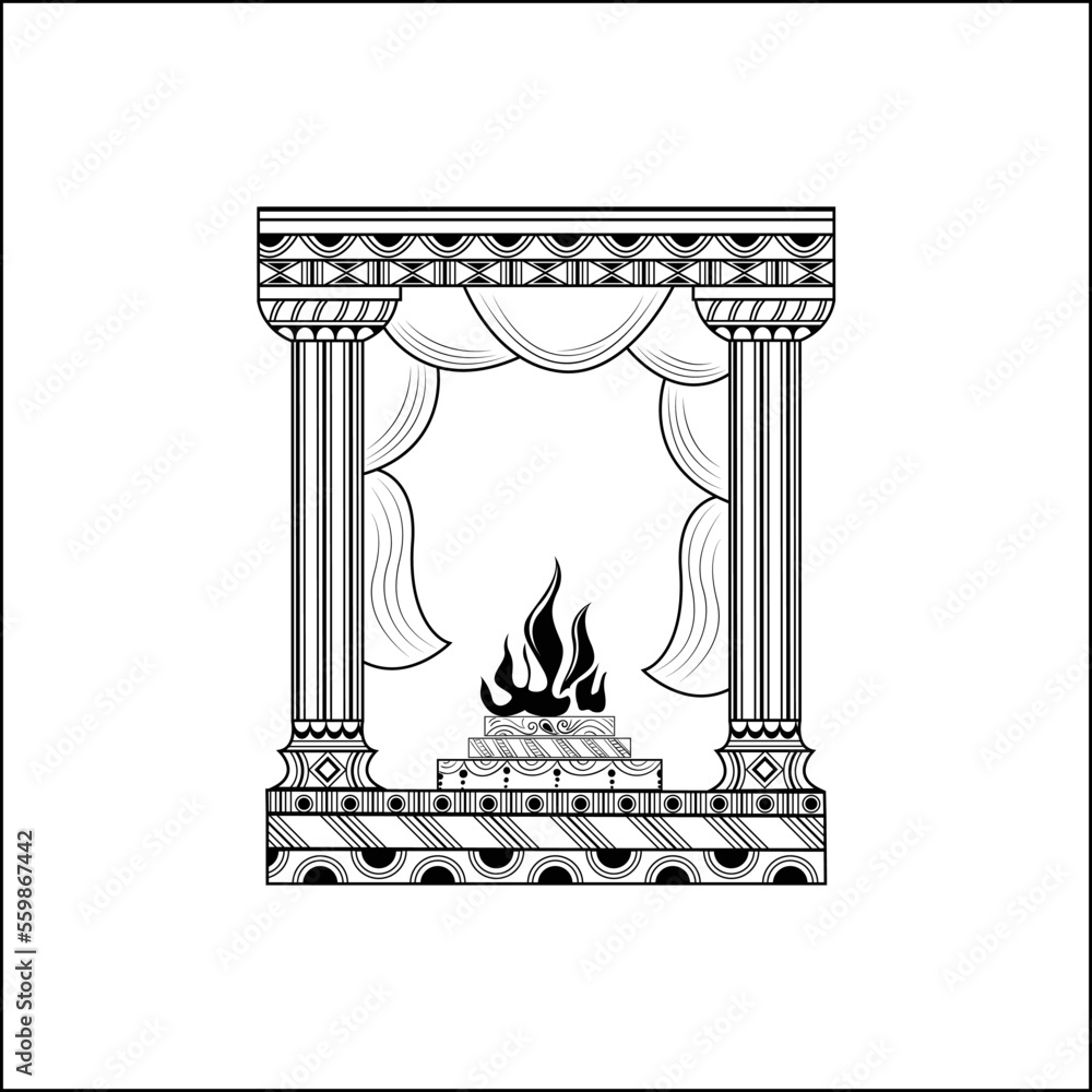 INDIAN WEDDING BEAUTIFUL MANDAP DESIGN WITH HAWAN KUND, BLACK AND WHITE ...