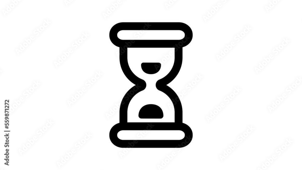 Hourglass animated turns, icon in outline style. 2d, animation, cartoon ...
