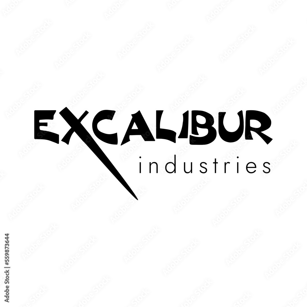 Excalibar typography logo design Stock Vector | Adobe Stock