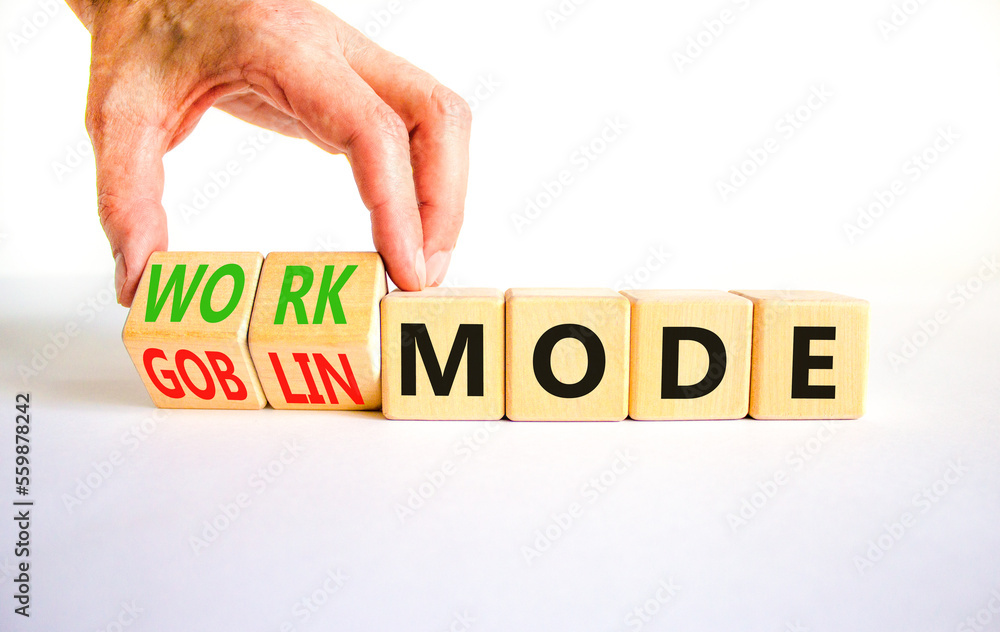 Work or goblin mode symbol. Concept word Work mode Goblin mode on ...