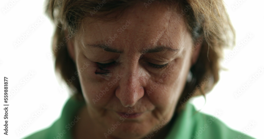 Older woman shaking head with disapproval, portrait of woman with ...