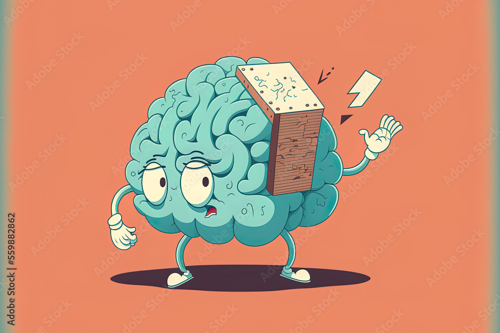 Object concept for teaching the brain in a cartoon symbol. Generative ...