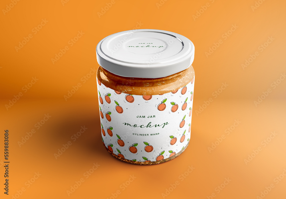 Top View Jam Jar Mockup – Realistic Packaging Template for Jam, Organic ...