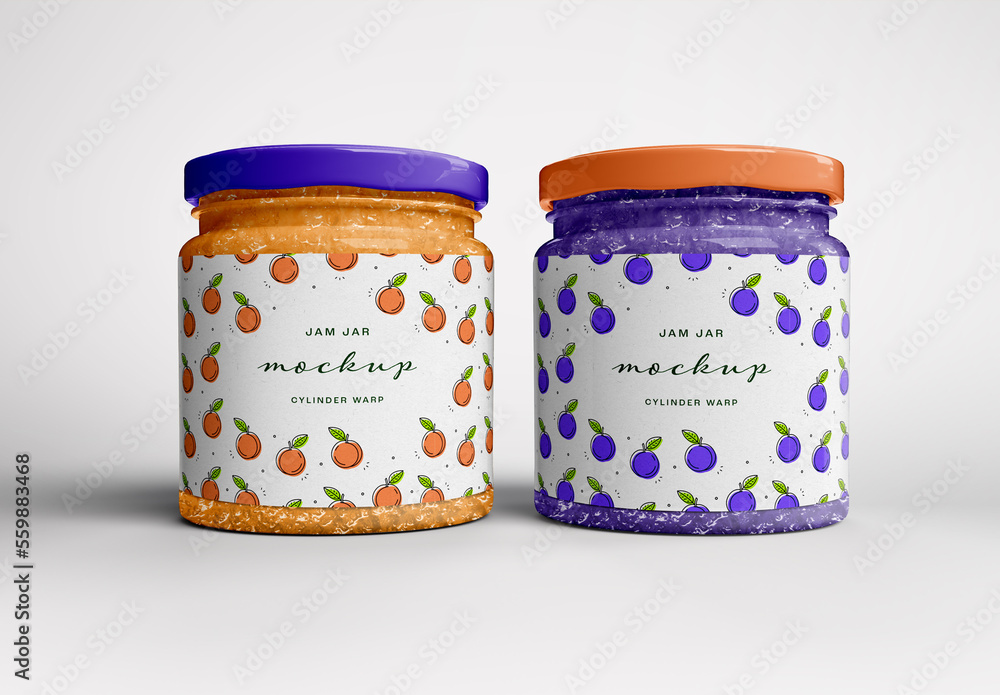 Jam Jar Mockup Design With Editable Background Stock Template | Adobe Stock