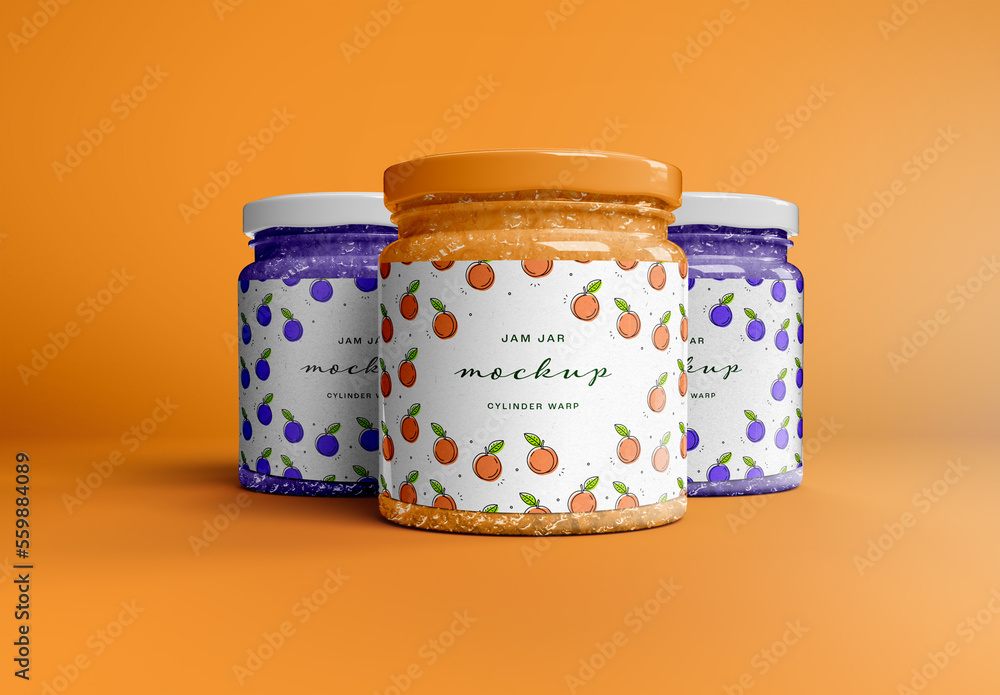 Jam Jar Mockup Design With Editable Background Stock Template | Adobe Stock
