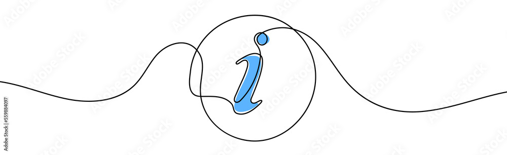 Information symbol. One line drawing vector illustration. Stock Vector ...
