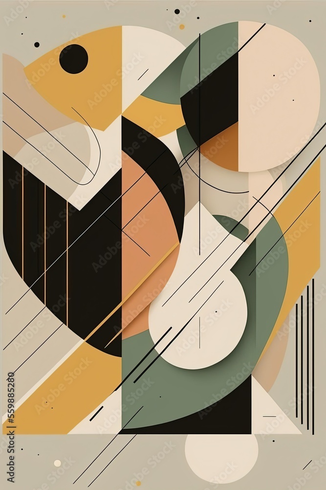 neutral color scheme, modern geometric forms, modern lines and shapes ...