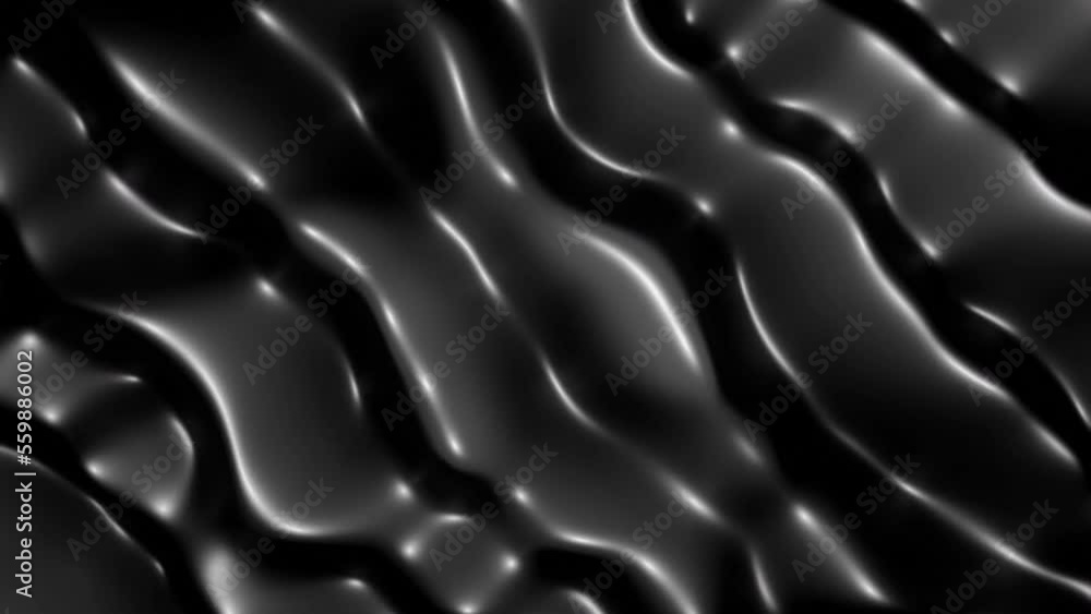 Metallic liquid with ripple lines on surface. Design. Rotating ...