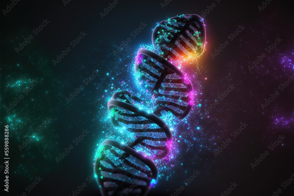 a double strand of colorful strands of strands of light in the dark ...