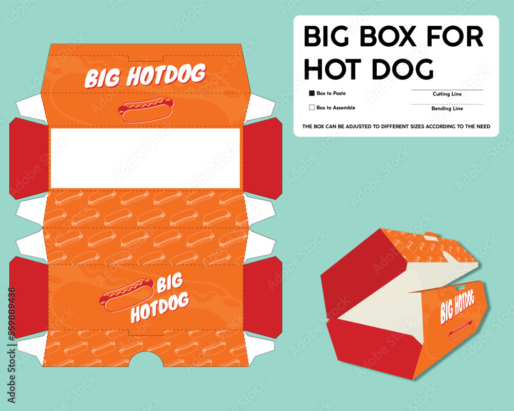 Big box for hotdog Stock Vector | Adobe Stock
