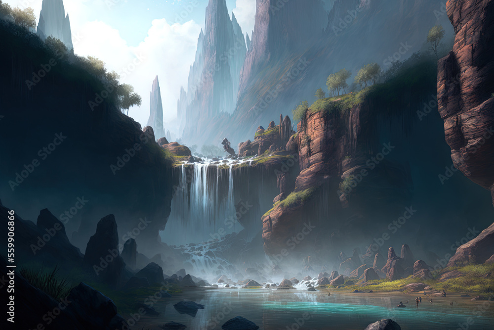 Beautiful, imposing river waterfall Nothing will slip your mind ...