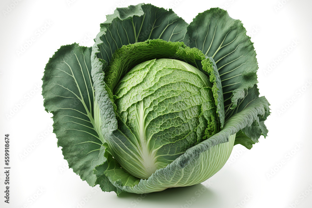 cabbage, clipping path, and full depth of field, isolated on white ...