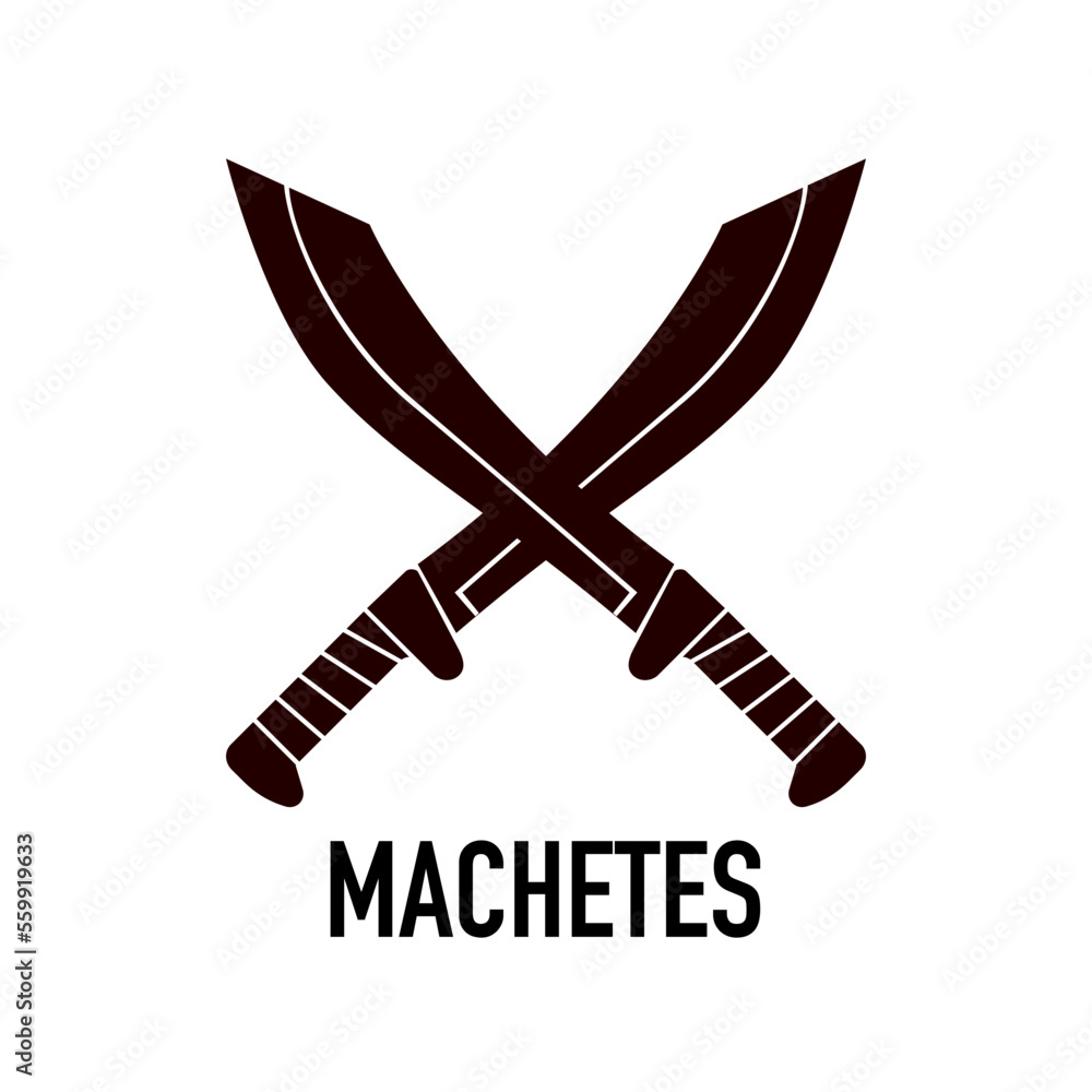 crossing machetes logo Stock Vector | Adobe Stock