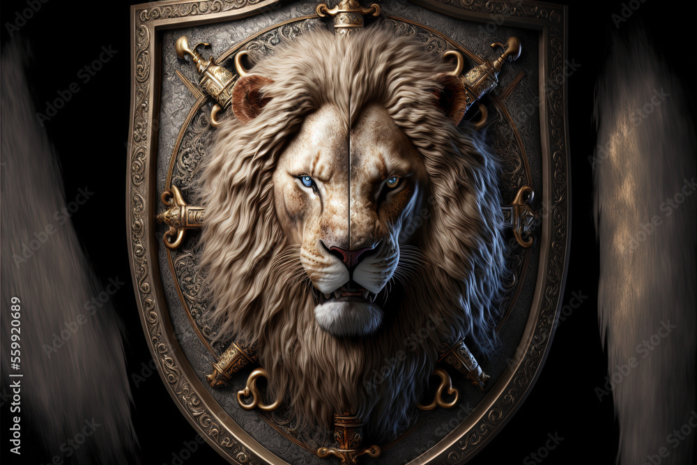 Lion Shield Stock Illustration | Adobe Stock